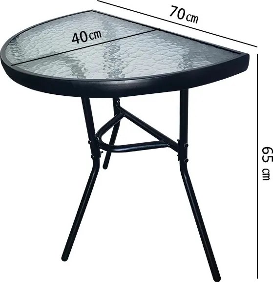 TRENDIE Sestava zahradního nábytku - 2 židle a stůl 70cm poloviční