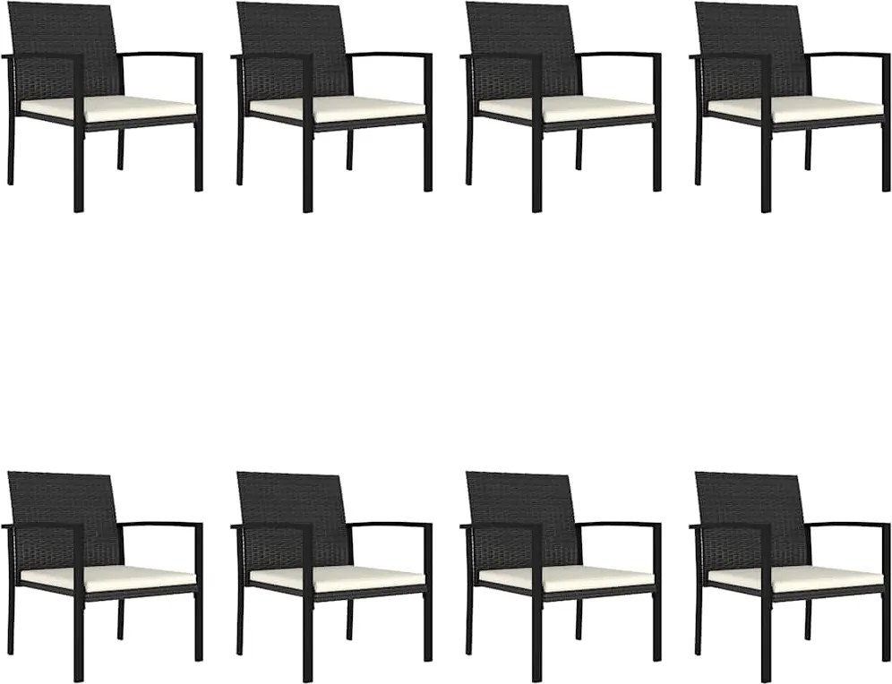 9dílný zahradní jídelní set polyratan černý 3065710