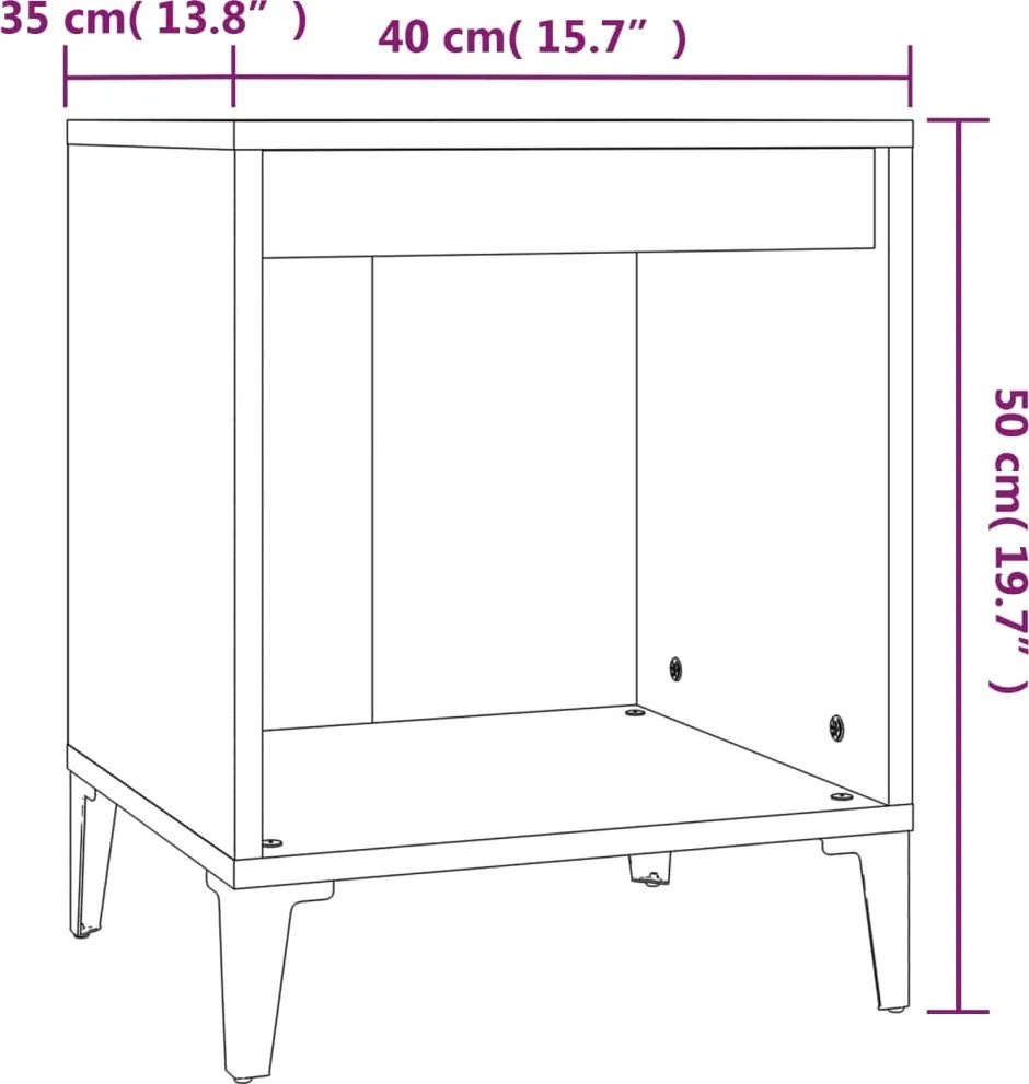 vidaXL Noční stolek 40x35x50 cm [821878] Barva: bílá s vysokým leskem