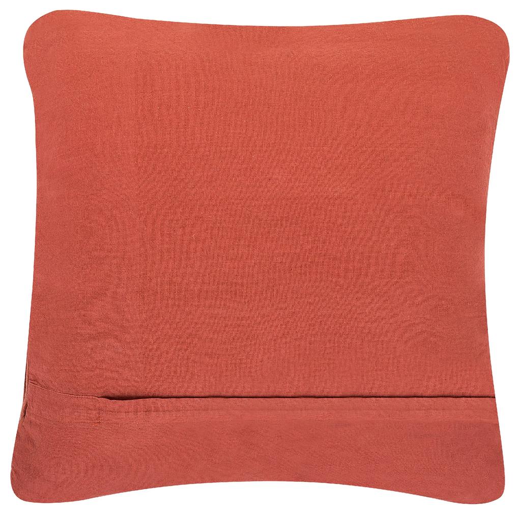 Sada 2 bavlněných makramé polštářů 45 x 45 cm oranžové AKKOY Beliani