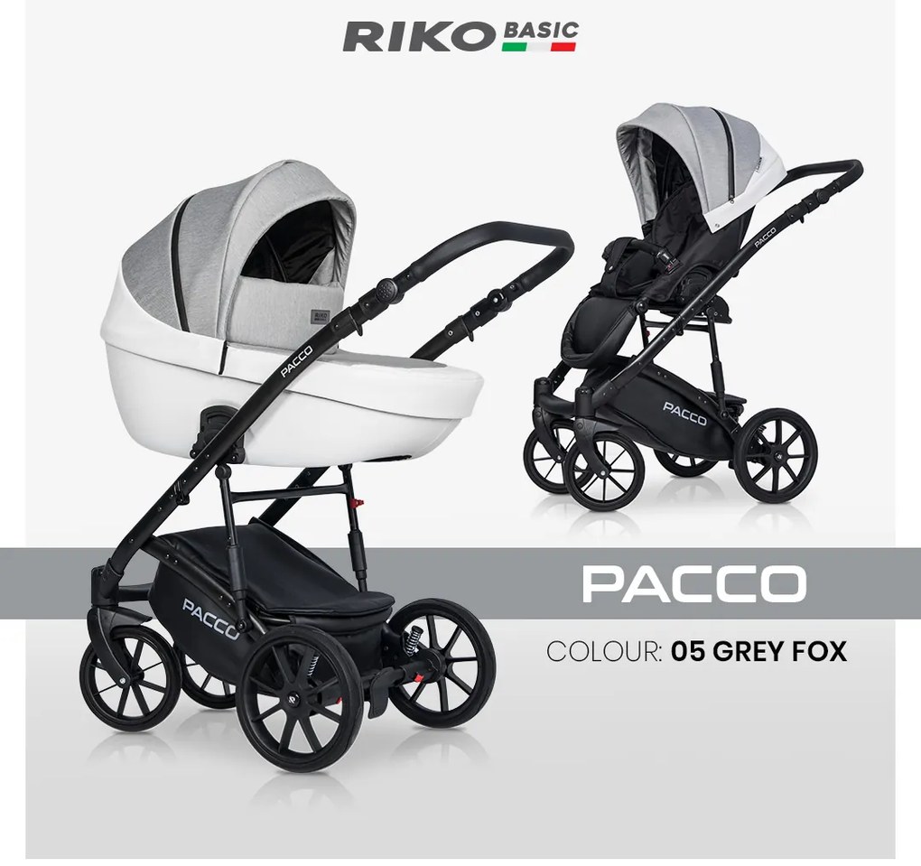 Kombinovaný kočárek Riko Basic Pacco Grey Fox