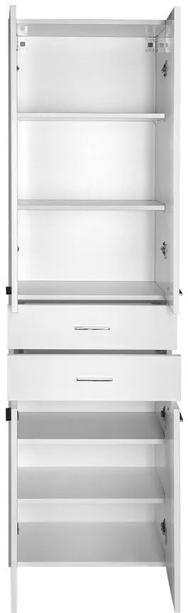 Aqualine Aqualine, ZOJA/KERAMIA FRESH skříňka vysoká 50x184x29cm, bílá, zásuvky, 51291