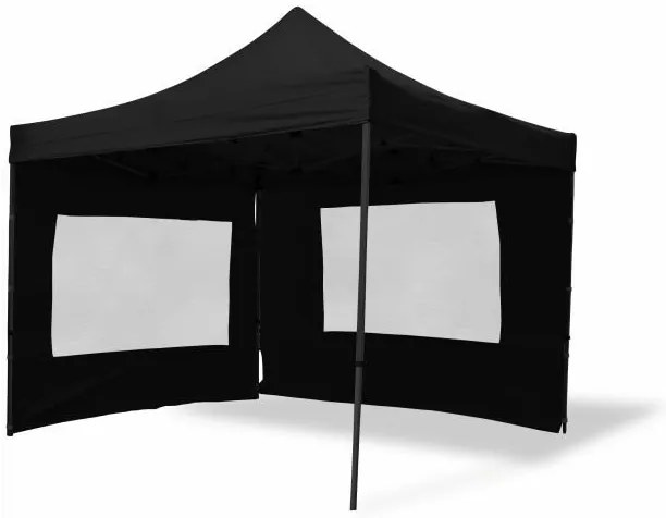 Zahradní párty stan nůžkový PROFI 3x3 m, černý + 4 bočnice