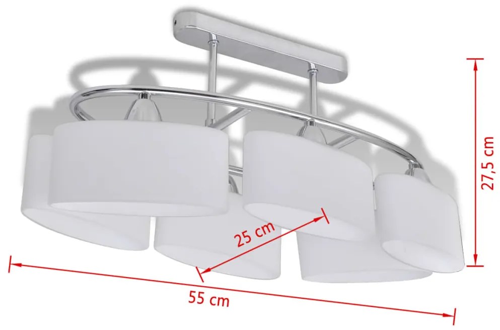 vidaXL Stropní svítidlo s oválnými skleněnými stínítky, na 6 žárovek E14