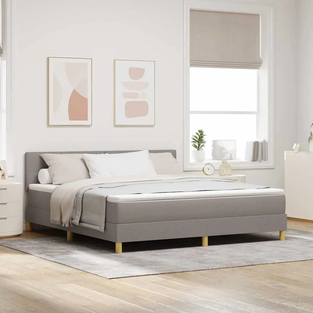 Postel s boxspringem s polštářem Taupe 180 x 200 cm textil 3338941
