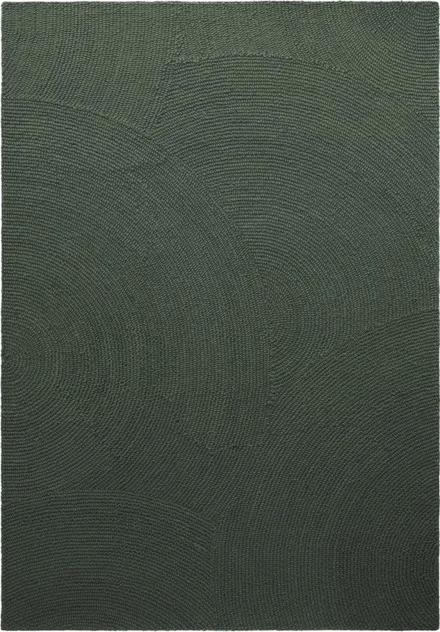 Tmavě zelený ručně tkaný vlněný koberec 80x150 cm Calmio – Hanse Home