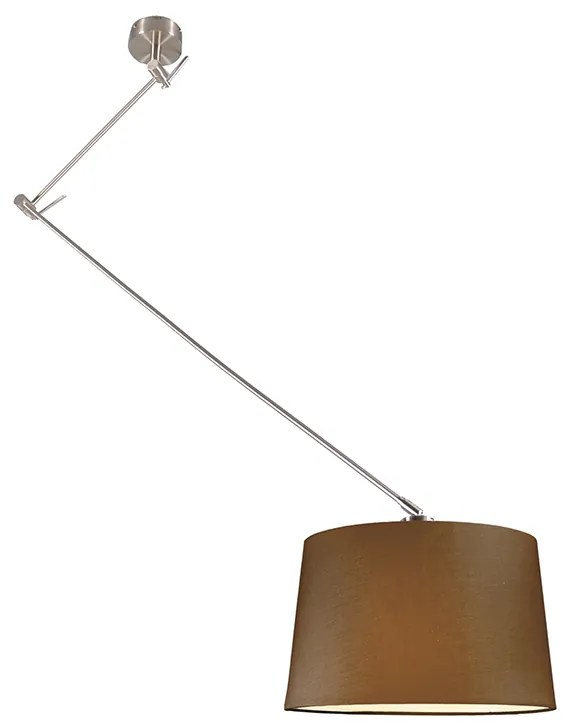 Závěsná lampa Blitz ocel s odstínem 40cm hnědá