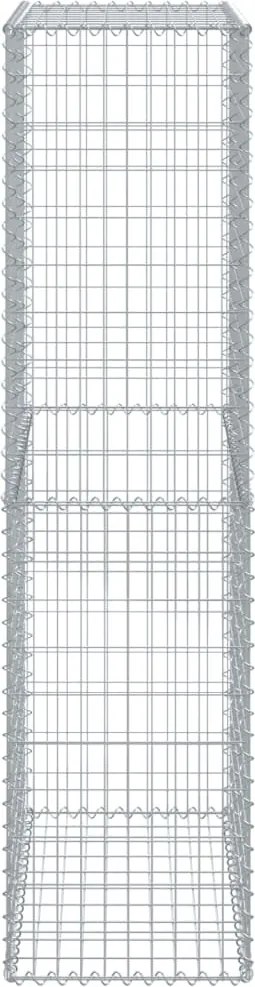 Gabionový koš s víkem 100 x 50 x 200 cm pozinkované železo 3295166