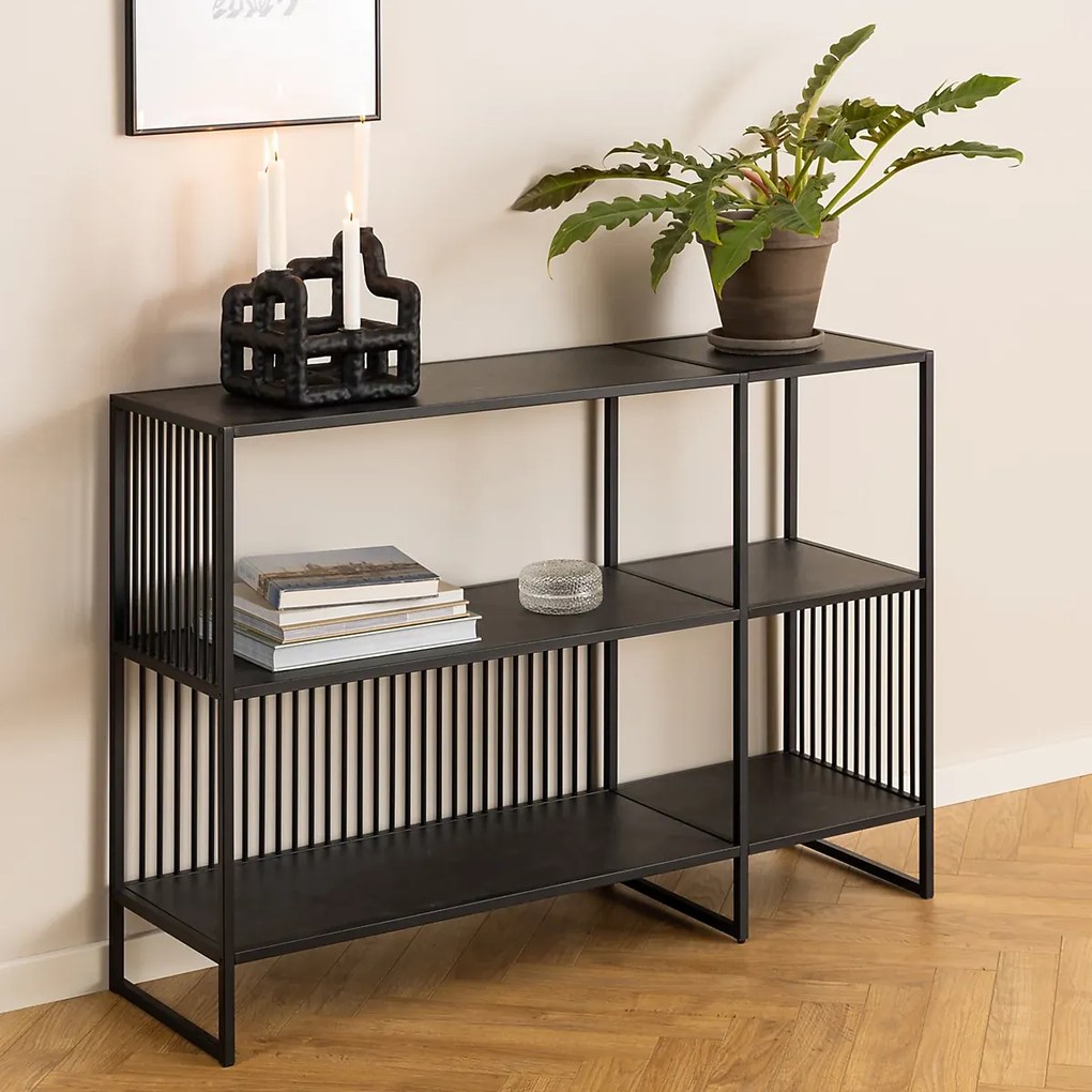 Knihovna Strington 120 cm mramorově černá