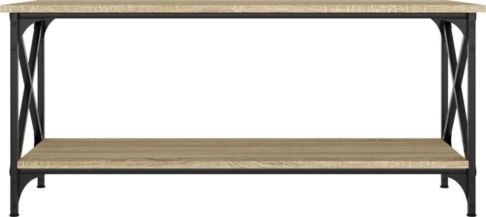 vidaXL Konferenční stolek 100x45x45 cm kompozitní dřevo a železo [823313] Barva: hnědý dub