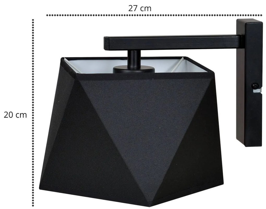 Nástěnné svítidlo Diamond, 1x textilní stínítko (výběr z 5 barev)