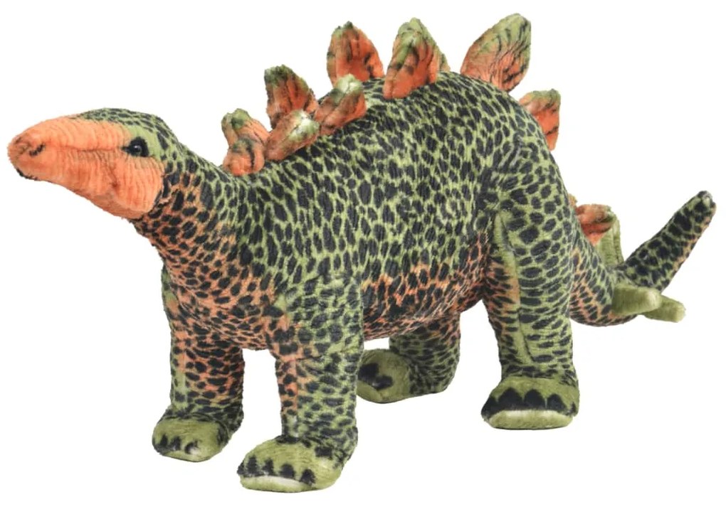 91346 vidaXL Stojící plyšová hračka, dinosaurus stegosaurus, zelený, XXL