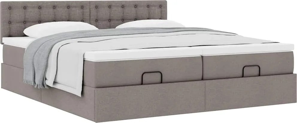 Osmanský rám postele s matrací taupe 160x200cm textil 3312033