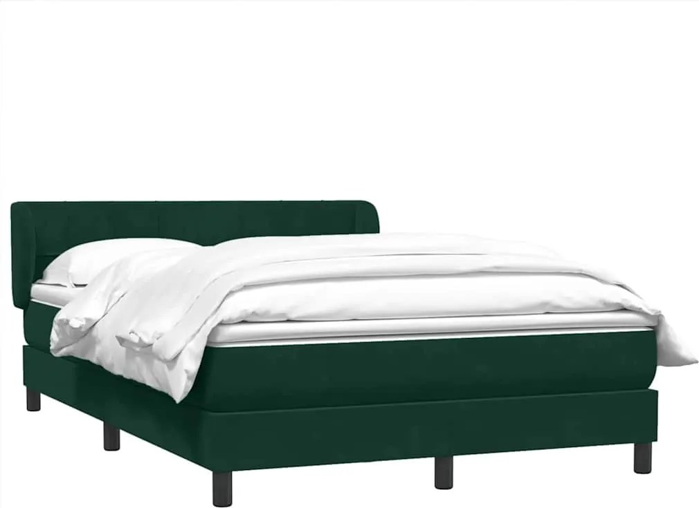Box spring postel s matrací tmavě zelená 160x220 cm samet 3317574