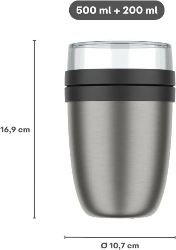 Termoska na jídlo z nerezové oceli ve stříbrné barvě/šalvějově zelená 500 ml Ellipse – Mepal