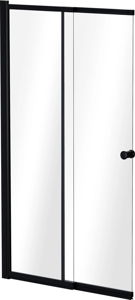 Besco Easy Slide Black vanová zástěna 100 cm dvoudílný černá matný/čiré sklo PESB-2S