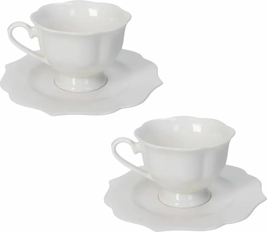 Bílé šálky v sadě 2 ks z kostního porcelánu 170 ml Queen – Brandani