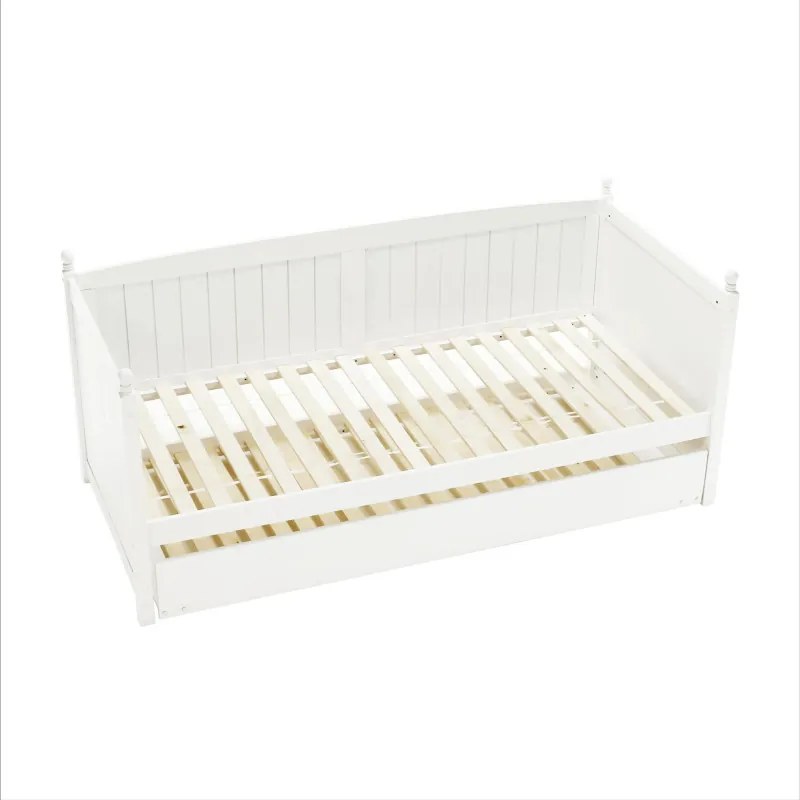 Postel s přistýlkou 90x200, borovicové dřevo, bílá, GLAMIS Kondela 0000227796
