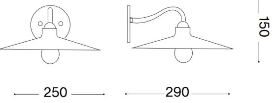 Ideal Lux - Nástěnná lampa CANTINA 1xE14/40W/230V bronz