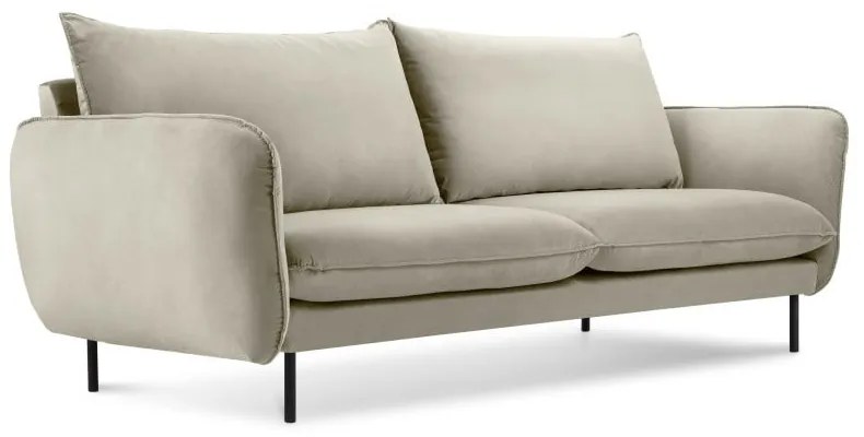 Béžová sametová pohovka Cosmopolitan Design Vienna, 160 cm