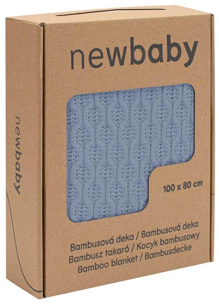 Bambusová pletená deka New Baby se vzorem 100x80 cm blue Barva: modrá