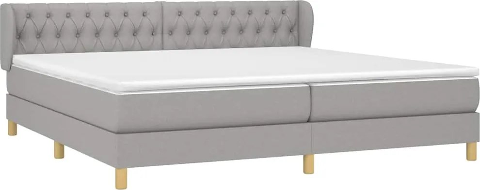 Box spring postel s matrací světle šedá 200 x 200 cm textil 3127069