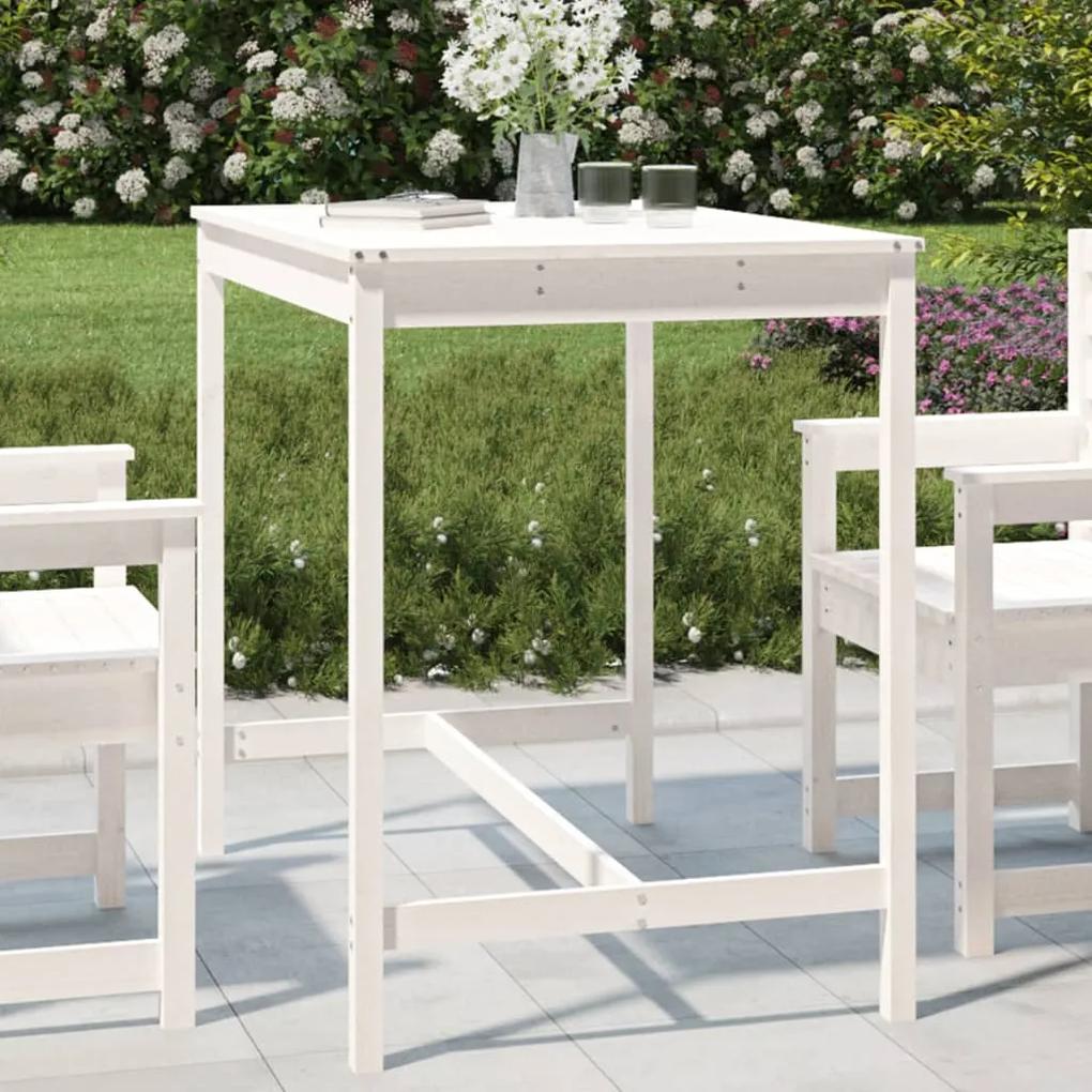 Zahradní stůl bílý 121 x 82,5 x 110 cm masivní borové dřevo,  824089