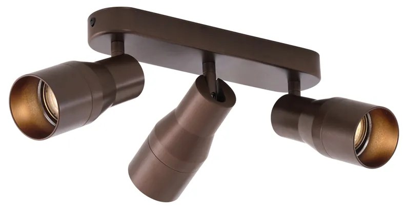 Zakulacené stropní bodové svítidlo tmavě bronzové GU10 50 mm 3-světlo - Stanley