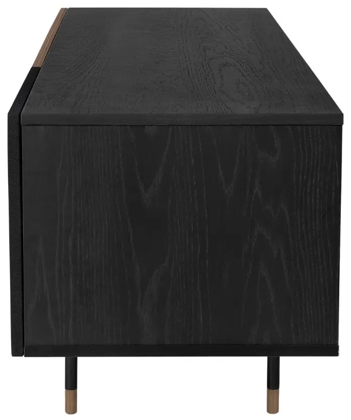 Ořechový televizní stolek Woodman Jugend s kovovou podnoží 150x45 cm
