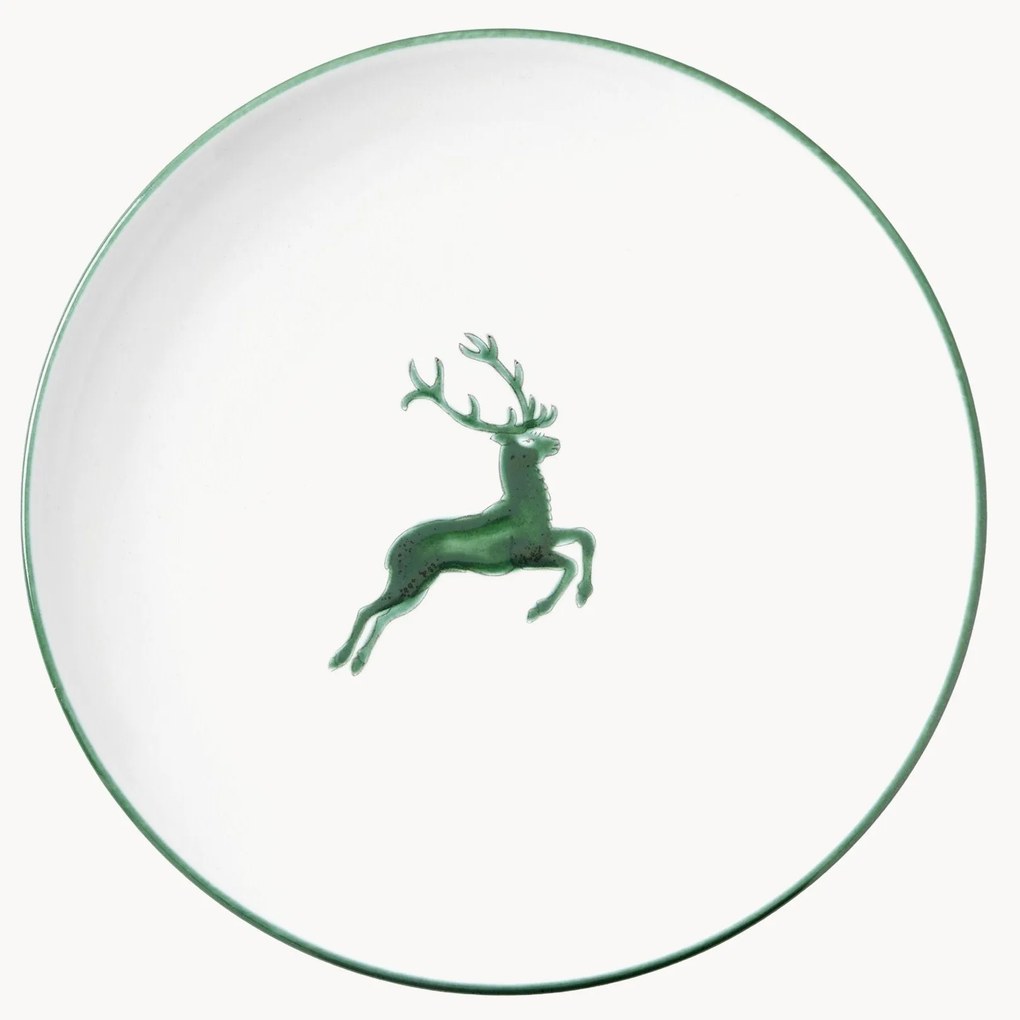 Ručně vyrobený mělký talíř Cup Green Deer