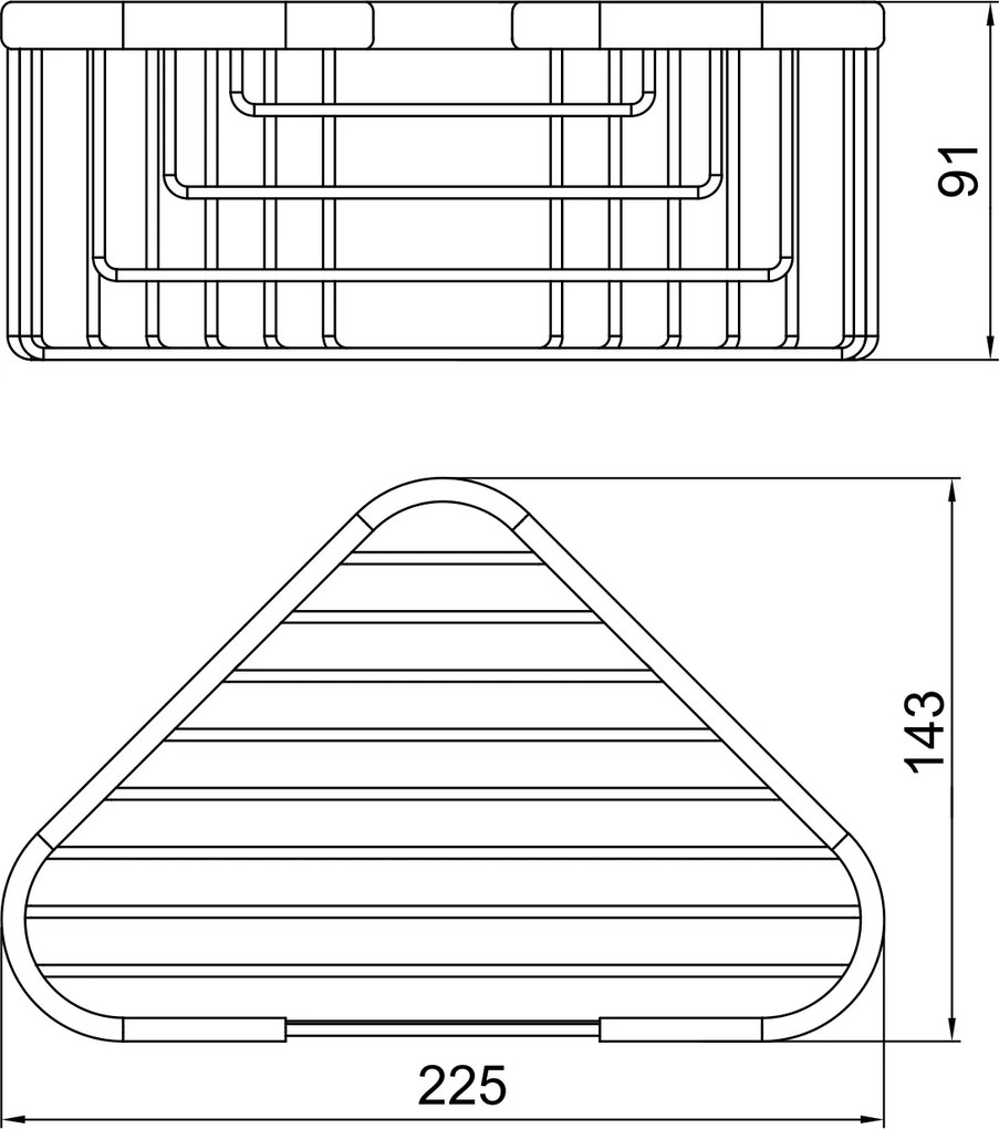 Novaservis - Rohová polička malá hluboká Metalia Drátěný program chrom, 6064,0