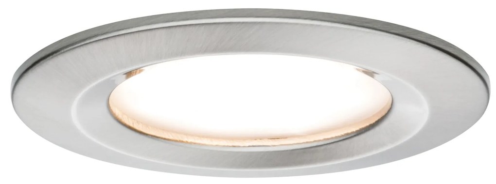 Paulmann 93494 LED Coin Nova round, set kulatých bodovek v úpravě broušená ocel, LED 3x6,5W 2700K tříkrokové stmívání, prům. 7,8cm