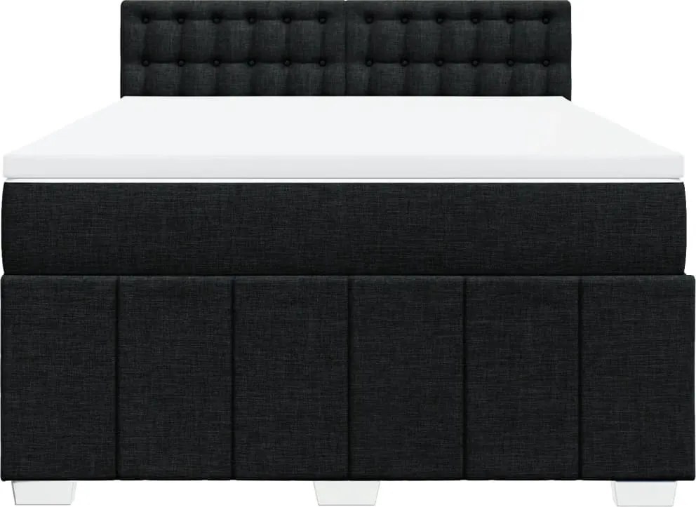 Box spring postel s matrací černá 160x200 cm textil 3289435