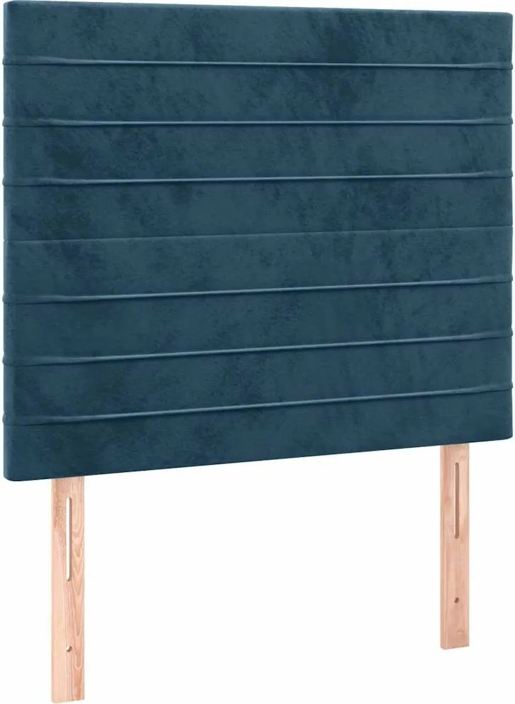 Čelo postele tmavě modré 90x5x118/128 cm sametové 3116512