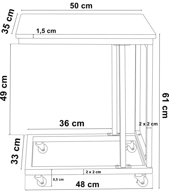 Příruční stolek MEREN Craft béžový