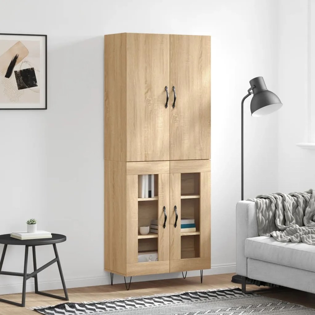 Skříň highboard dub sonoma 69,5 x 34 x 180 cm kompozitní dřevo 3198068