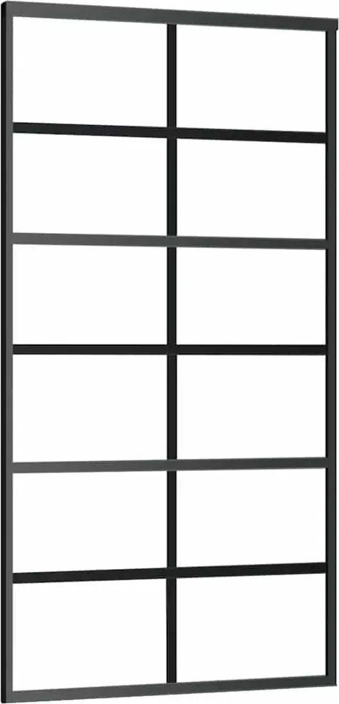 Posuvné dveře se sadou kování černé 102x205 cm ESG Glass 3375852