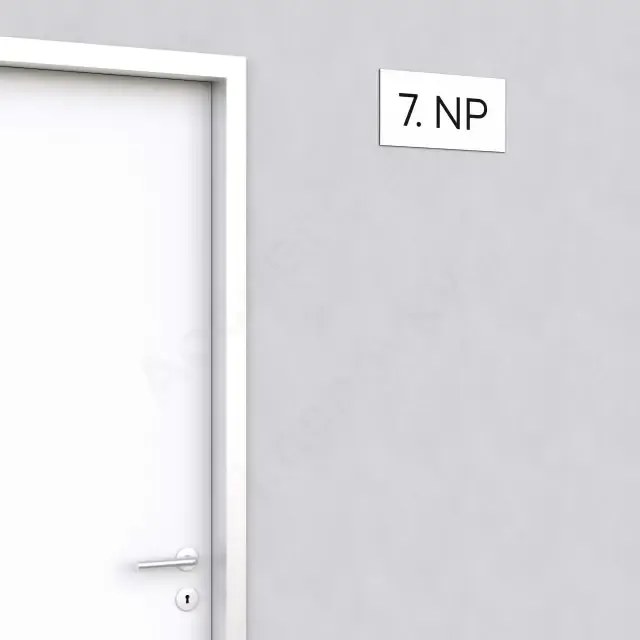 ACCEPT Označení podlaží "7. NP" - stříbrná tabulka - černý popis