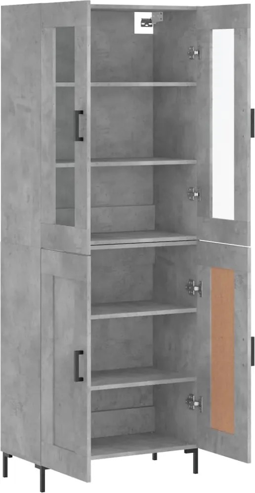 Skříň highboard betonově šedá 69,5x34x180 cm kompozitní dřevo 3198341
