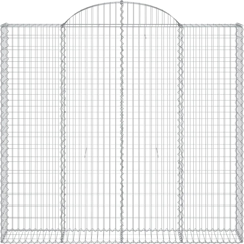 Klenuté gabionové koše 2 ks 200x50x180/200cm pozinkované železo 3146404