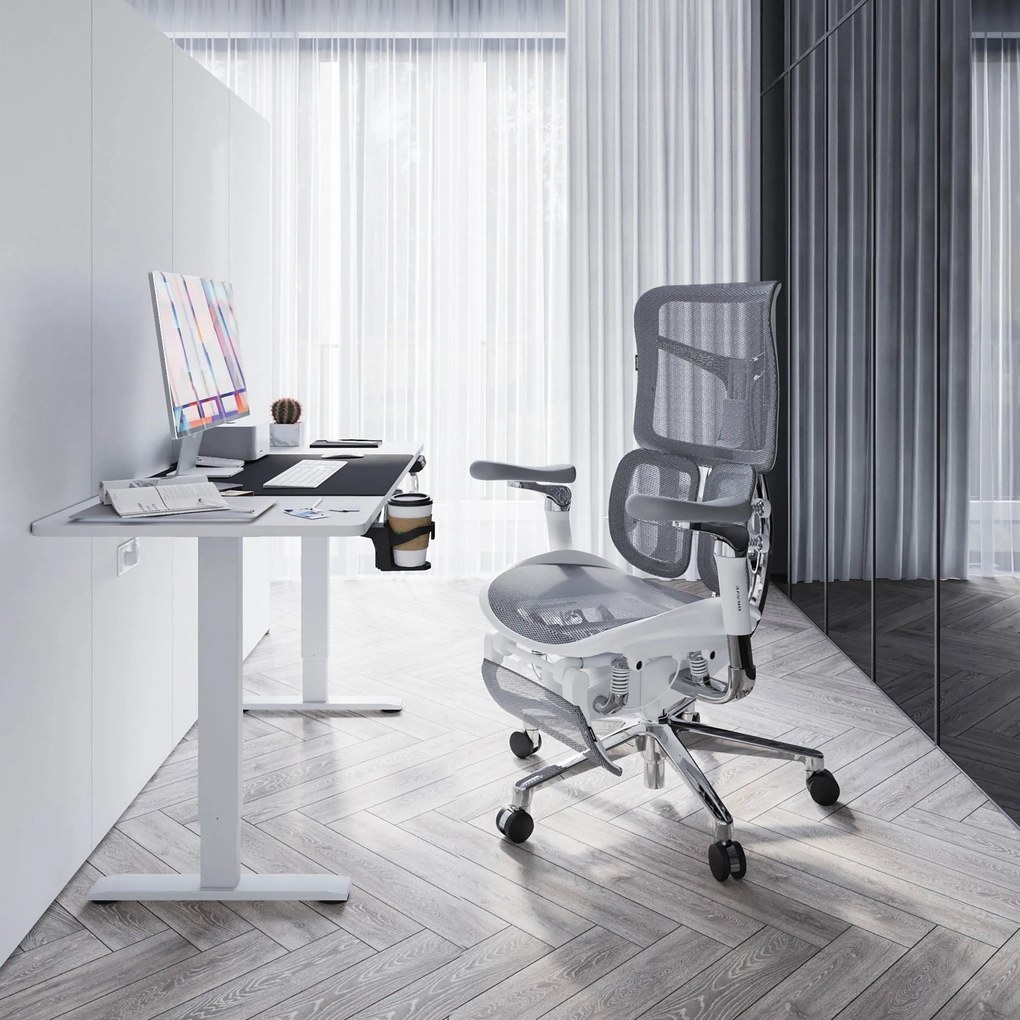 Ergonomická židle s podnožkou šedá Premium Normal Size: Diablo V-Kinetic