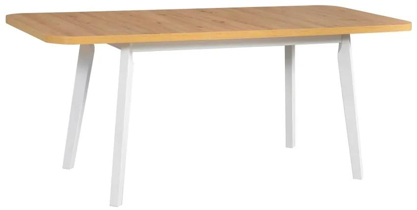 stoly/jidelni-stul-oslo-6 deska stolu bílá, nohy stolu ořech