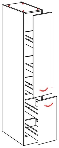 Vysoká kuchyňská skříň Tiago AHS30, dub san remo/šedá, šířka 30 cm