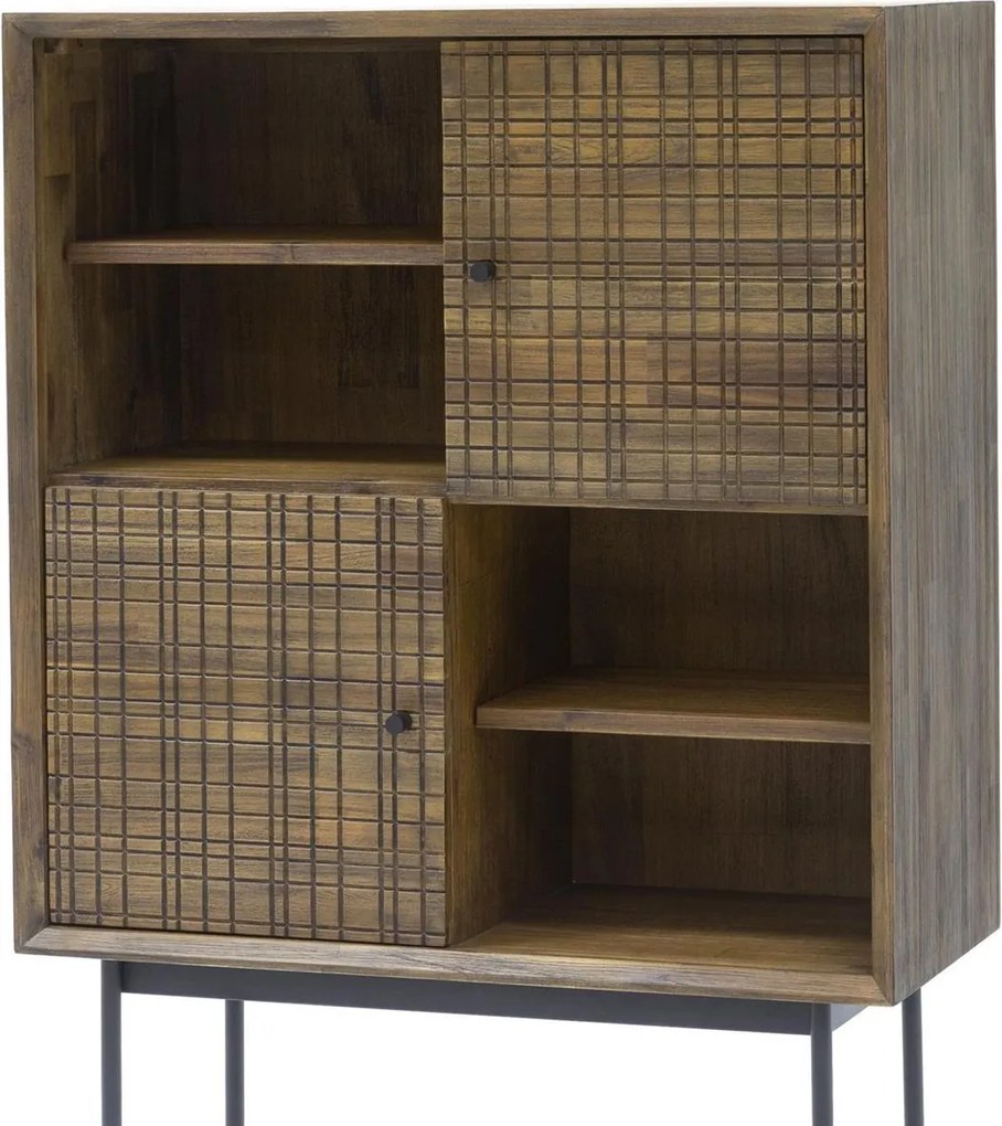 Komoda Maze 85 cm z masivu hnědá/černá