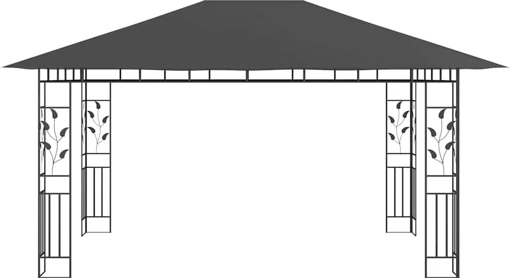 Altán s moskytiérou a světelné LED řetězy 4x3x2,73m antracitový 3070317