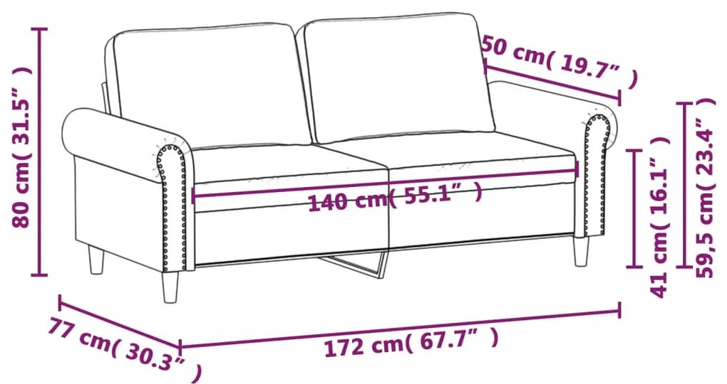 2místná pohovka žlutá 140 cm samet - Default Title