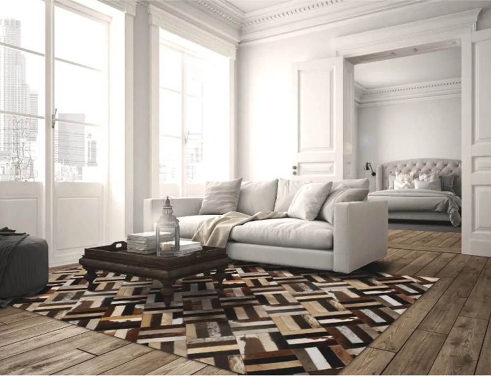 Luxusní koberec, pravá kůže, 70x140, KŮŽE TYP 2