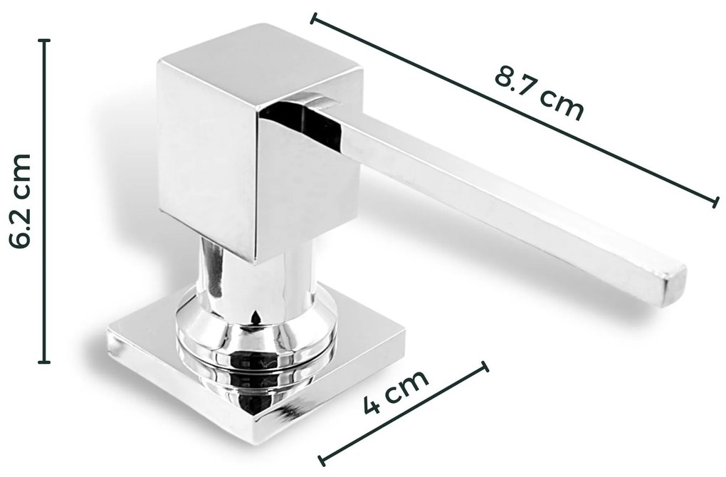 Sink Quality Quatro, dávkovač saponátu pro kuchyňský dřez 400ml, chromová, SKQ-DOK-CH