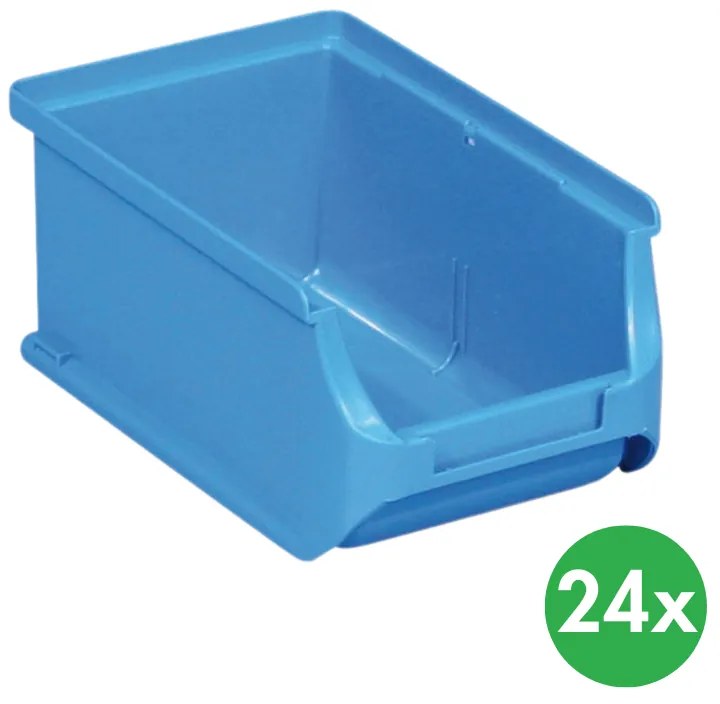Plastové boxy PLUS 2, 102 x 160 x 75 mm, modré, 24 ks