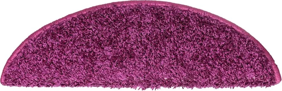 Schodové rohože 10 ks 56x17x3 cm fialové půlkulaté 149793